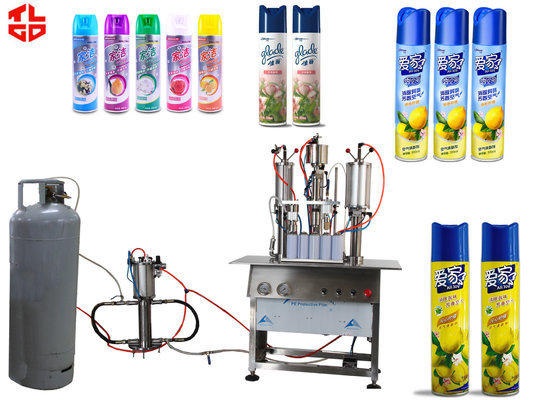 Air Freshener Pamasol Aerosol Filling Machine Semi Automatic High Speed