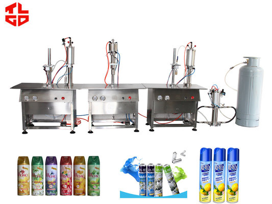 Semi Automatic Air Freshener Aerosol Spray Filling Machinery 316 Stainless Steel Material