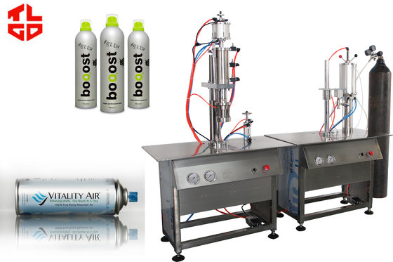Aerosol Can Breathing Fresh Air Filling Machine , Automatic Aerosol Filling Machine