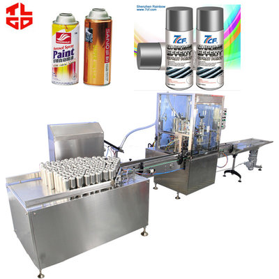 Automatic Aerosol Filling Machine / Assembly Line For Rubber Paint Spray