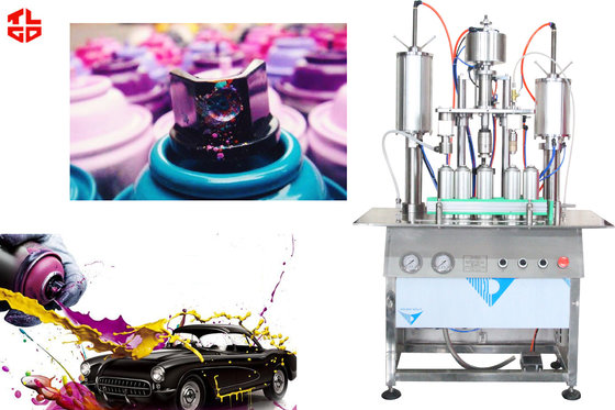Semi Automatic Acrylic Spray Paint Can Filling Machine 5000-8000cans/Shift