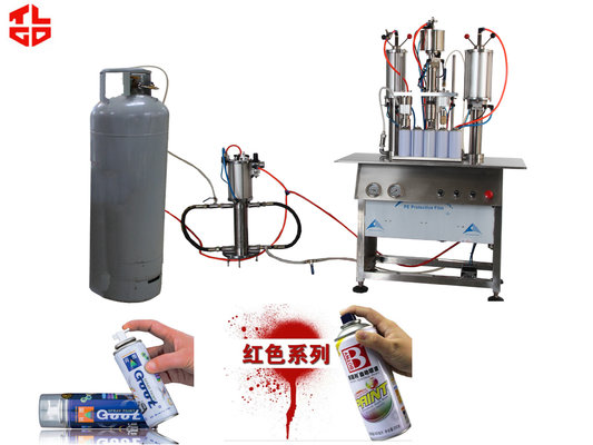 Oil Based Spray Paint Filling Machine , Semi Automatic Aerosol Can Filling Equipment