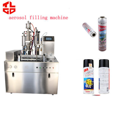 Glass Cleaning Spray Aerosol Filling Equipment , Spray Can Filling Machine