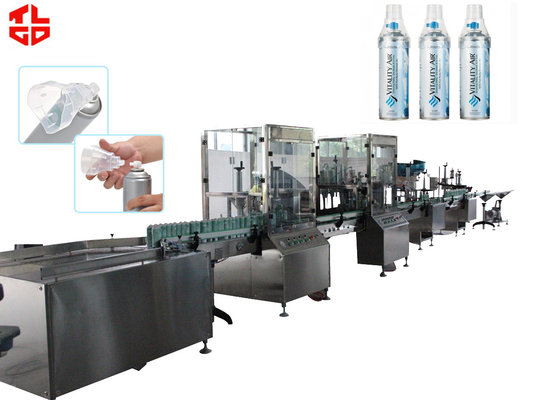 Automatic Spray Can Filling Machine for Oxygen Gas / Fresh Air 2000-3200 cans/ hour