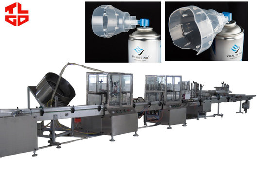 Automatic Spray Can Filling Machine for Oxygen Gas / Fresh Air 2000-3200 cans/ hour