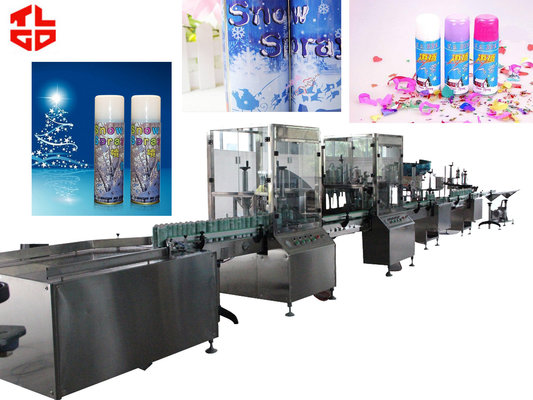Professional Automatic Aerosol Filling Machine For Producting Snow Spray Party String