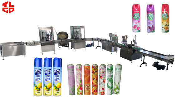Automatic Air Freshener Aerosol Spray Filling Line, Air Freshener Aerosol Filling Equipment
