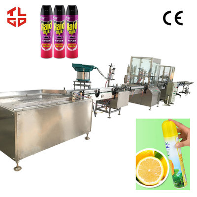 Automatic Bacteria Remover Spray Filling Machine / Insecticide Aerosol Filling Equipment