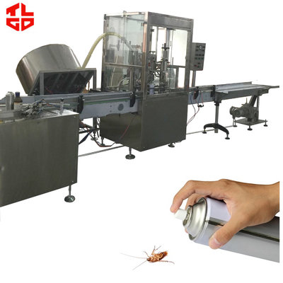 Automatic Bacteria Remover Spray Filling Machine / Insecticide Aerosol Filling Equipment
