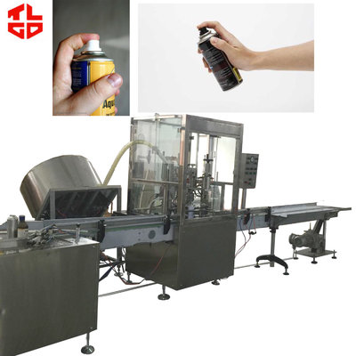 Automatic Bacteria Remover Spray Filling Machine / Insecticide Aerosol Filling Equipment