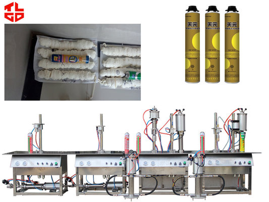 PU Foam Spray Can Filling Machine For Leaking Stoppage / Weather Proofing