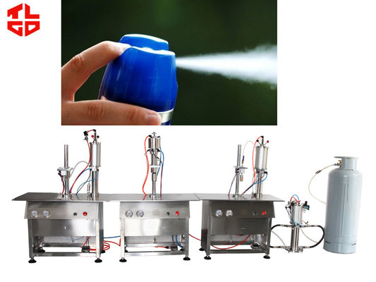 Spray Can Aerosol Filling Machine , Pneumatic Drive Filling And Capping Machines