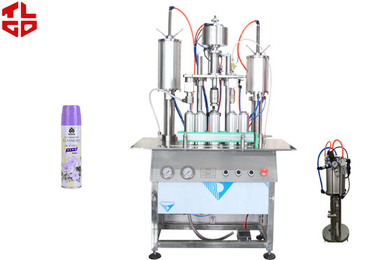 Semi Automatic Air Freshener Filling Machine , Aerosol Liquid Filling Crimping Machine