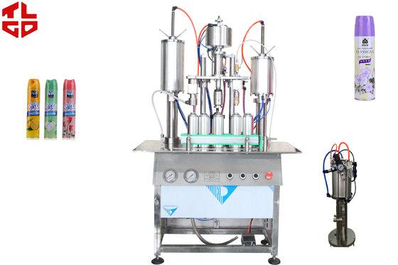 Semi Automatic Air Freshener Filling Machine , Pneumatic Aerosol Can Filling Machine