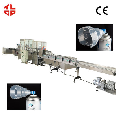 Automatic Vacuum Crimping Filling Machinery , Fresh Air Aerosol Can Filling Line