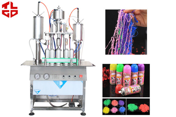 Wedding Snow Sprays / Party Strings Automatic Aerosol Filling Machine For Party Festivals Celebration