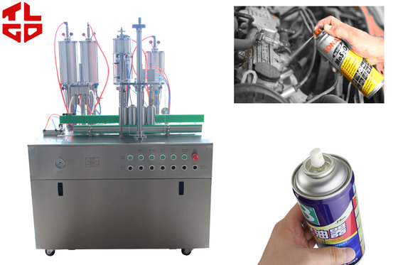 Stainless Steel Tyre Repair Spray Aerosol Spray Filling Machine Automatic