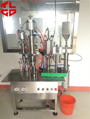 Semi Automatic 3 in 1 Aerosol Filling Machine for Insecticide Pesticide Sprays Pneumatic Drive