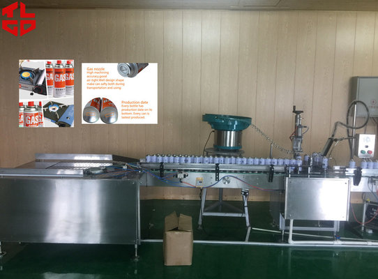 Spray Cartridge LPG Gas / Butane Gas Filling Machine Automatic Product Line