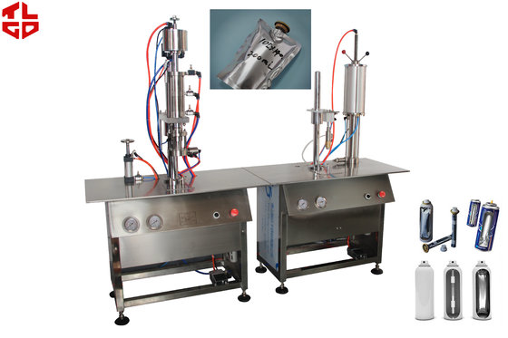 ​Semi Automatic Bag On Valve Aerosol Filling Machines 4000-5000cans/Day Pneumatic Control