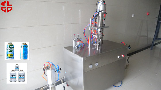 R134a , F22 Under Cap Vacuum Refrigerant Gas Aerosol Filling Machine Smooth Work