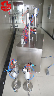 Semi Auto Aerosol Crimping Machine , Under Cap Vacuum Refrigerant Filling Equipment
