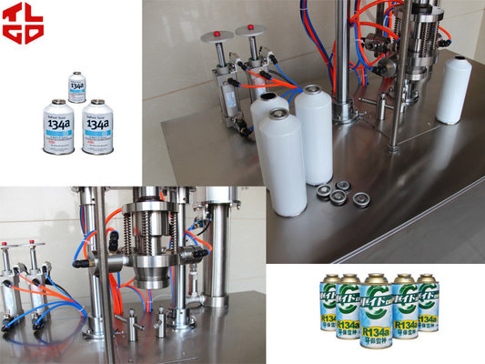 Easy Under Cap Vacuum Refrigerant Filling Equipment , Semi Automatic Aerosol Filling Machines