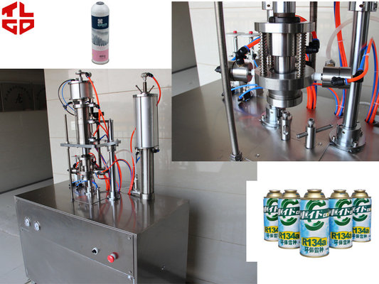 Refrigerant Aerosol Spray Filling Machine , Under Cap Vacuum Semi Automatic Aerosol Filling Machine