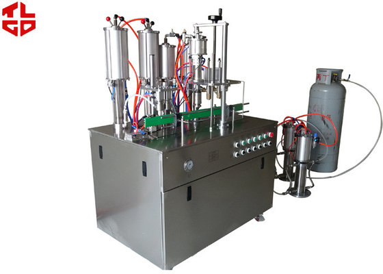 Glass Cleaning Spray Aerosol Filling Equipment , Spray Can Filling Machine