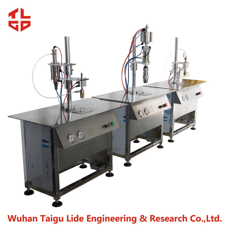 Semi Automatic Aerosol Filling Machine For Hair Spray Can , Aerosol Gas Filling Machine