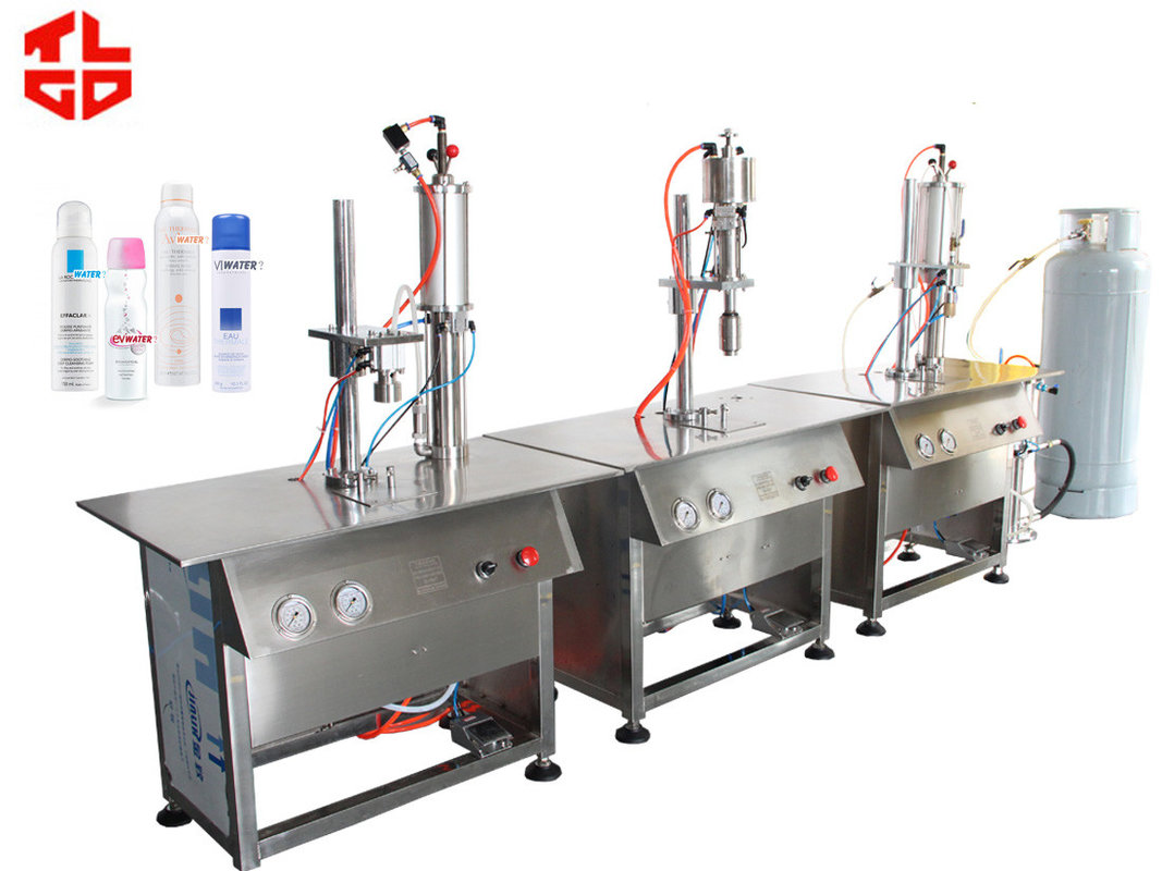 Aerosol Body Spray Filling Machine Semi Automatic For Plastic Bottle / Glass Bottle