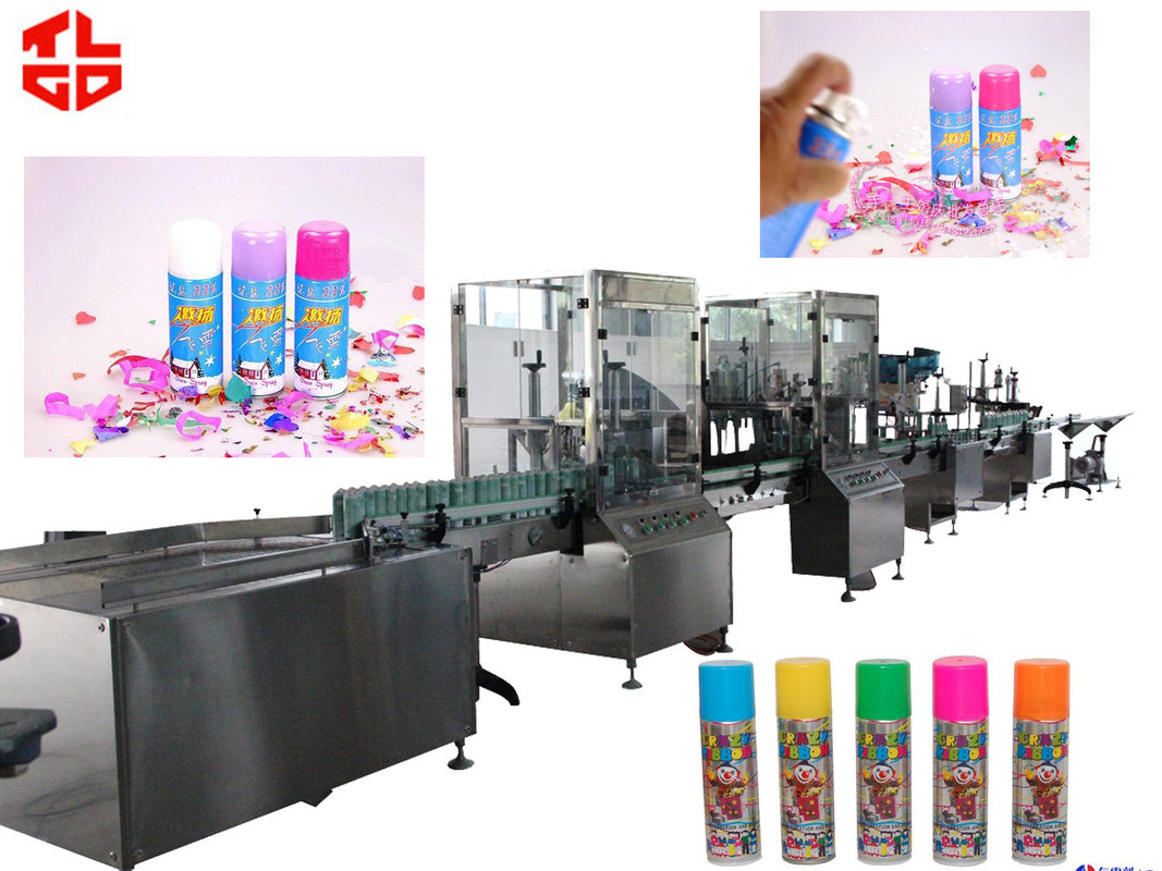 Professional Automatic Aerosol Filling Machine For Producting Snow Spray Party String