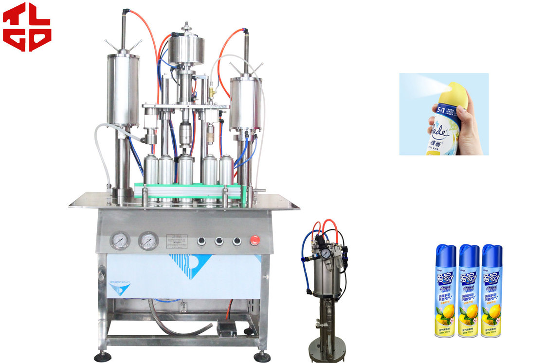 3 in 1 Aerosol Spray Air Freshener Filling Machine Semi Automatic Pneumatic Drive