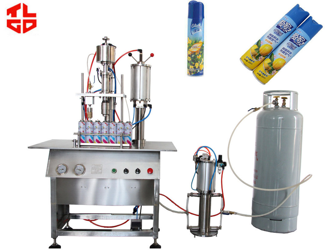 Automatic 3 In 1 Liquid Filling / Sealing And Gas Filling Machine For Aerosol Products