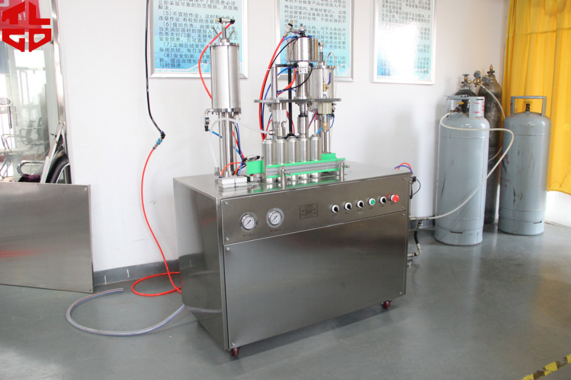 Shaving Foam Aerosol Can Filling Machine, Deodorant Aerosol Filling Machine Pneumatic Drive
