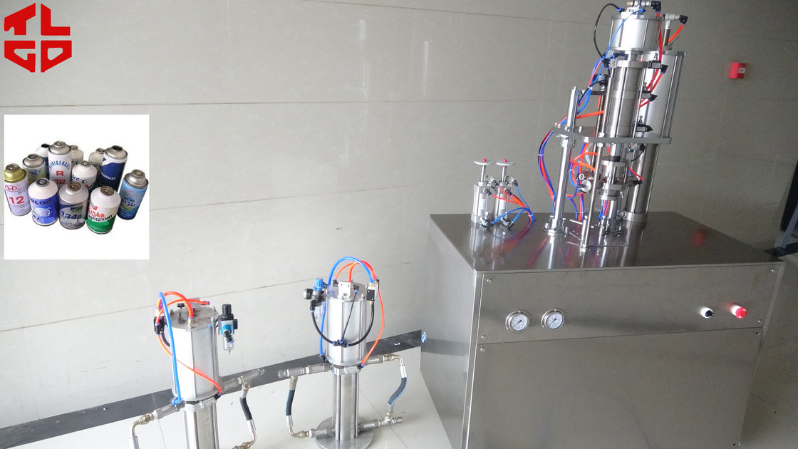 Stainless Steel Under Cap Semi Automatic Aerosol Filling Machine For Refrigerant Freon
