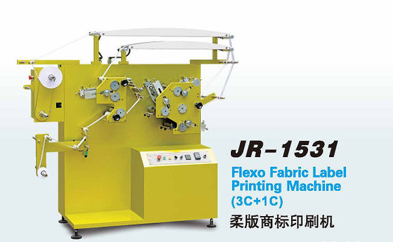 4 Colour Flexo Fabric Label Printing Machine 3C+1C For Nylon Tape