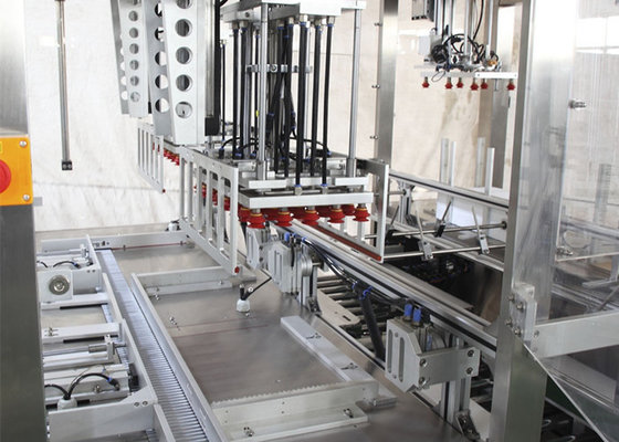 High Speed Automatic Case Packer 400 Cases / Hour With Double Robots Hands