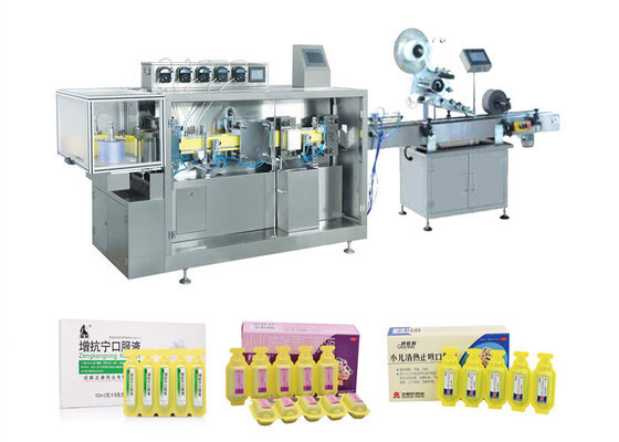 Pastic Molding Ampoule Filling And Sealing Machine With Labeling Line