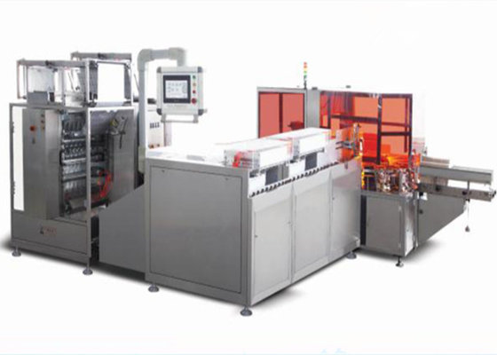 Multi Bag Packaging Line Equipment Servo Drive Three Or Four Sides Pouch Packing