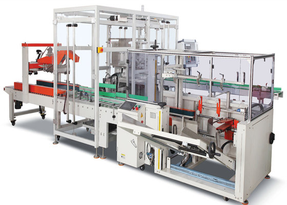 Side Push Type Automatic Case Packer Energy Openning Box Filling And Box Sealing