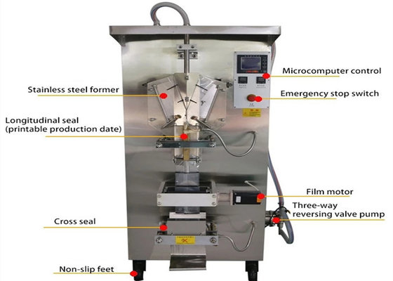 Stainless Steel Cover Industrial Packing Machine Juice Water PE Pouch Filling