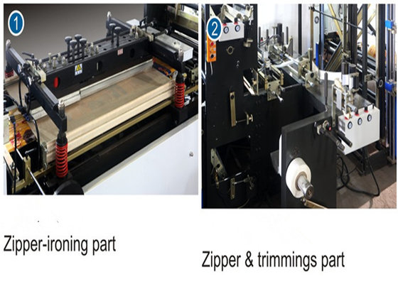 Zipper Standing Bag Three Side Seal Pouch Making Machine Four Servo Operate