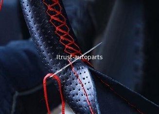 DIY Car Steering Wheel Cover With Needles and Thread Genuine Artificial leather