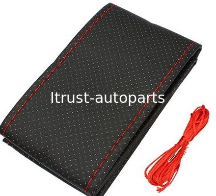 DIY Car Steering Wheel Cover With Needles and Thread Genuine Artificial leather