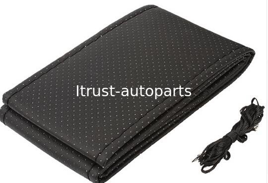 DIY Car Steering Wheel Cover With Needles and Thread Genuine Artificial leather