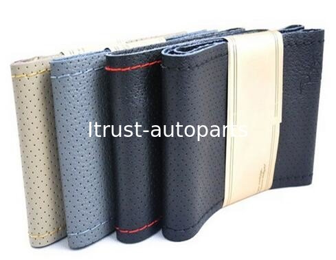 NEW Genuine Leather Auto Car Steering Wheel Cover  With Needles and Thread