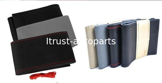 NEW Genuine Leather Auto Car Steering Wheel Cover  With Needles and Thread