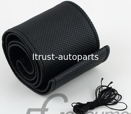 NEW Genuine Leather Auto Car Steering Wheel Cover  With Needles and Thread