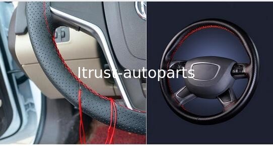 NEW Genuine Leather Auto Car Steering Wheel Cover  With Needles and Thread